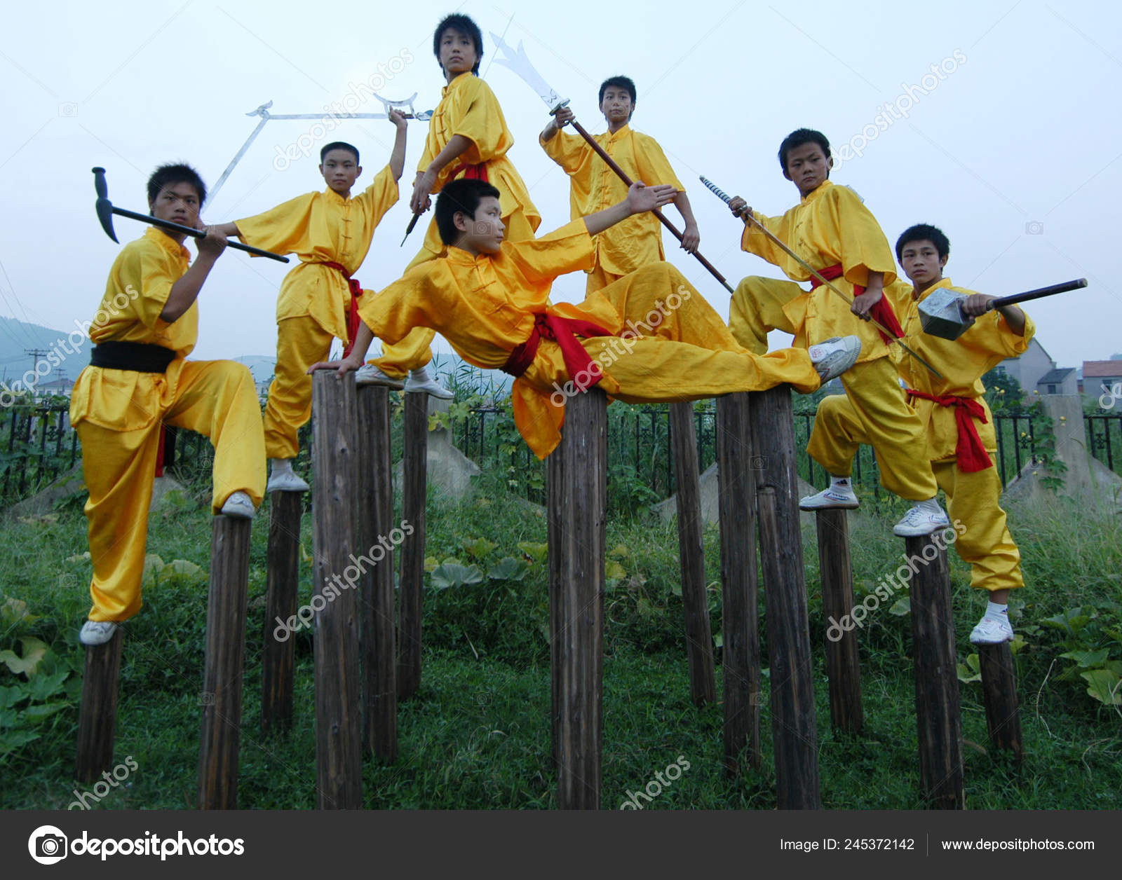 Chinese Students Practise Wushu Martial Arts Martial Art School Nanjing ...