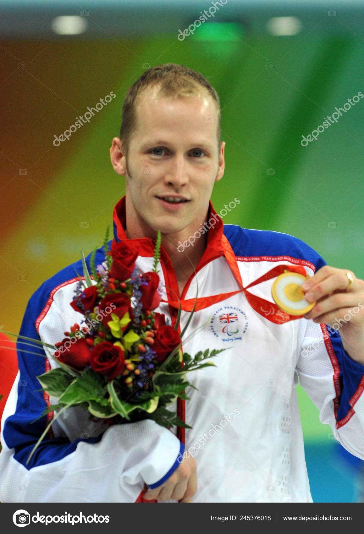 Gold Medalist Sascha Kindred Great Britain Poses Award Ceremony Mens ...