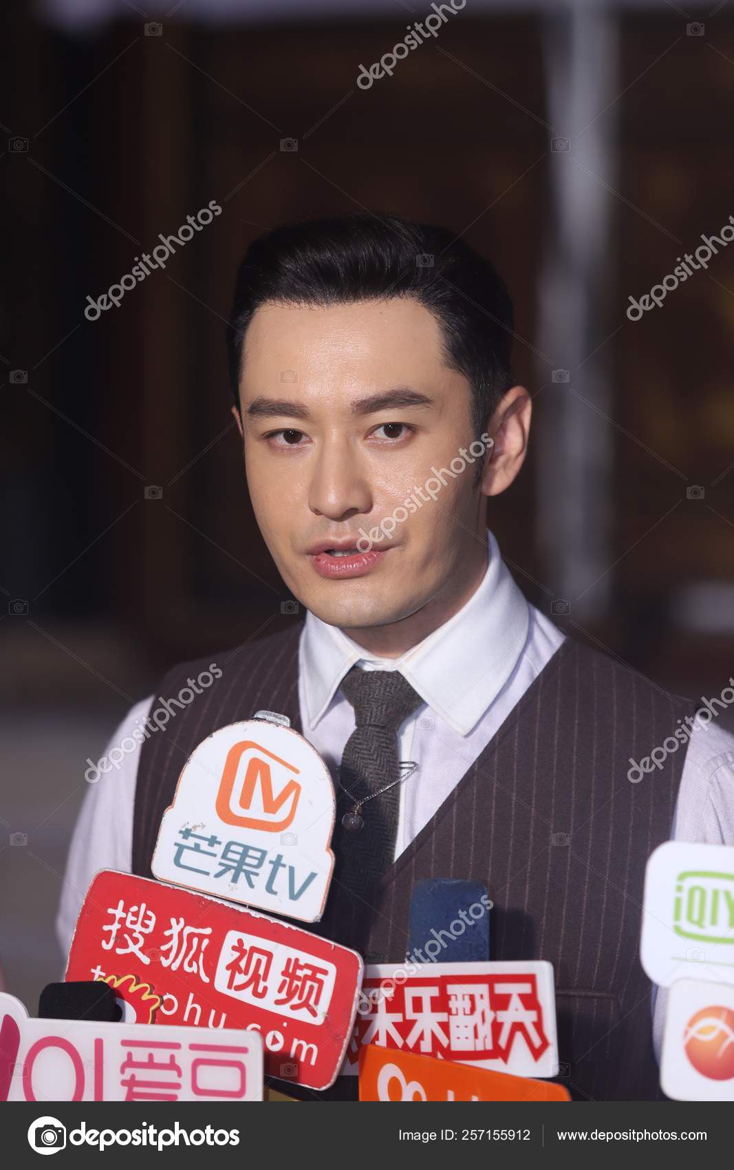 Chinese Actor Huang Xiaoming Poses Filming Session Set New Drama — Stock Editorial Photo ...