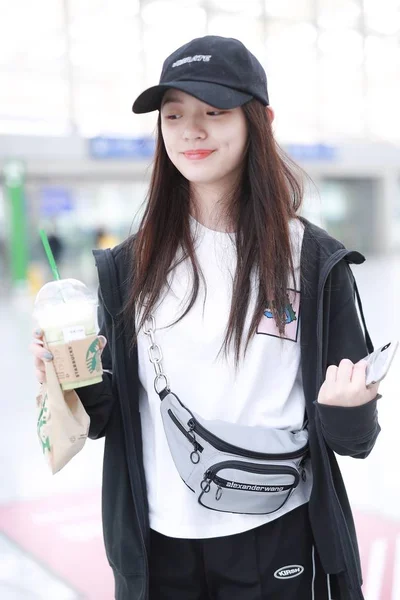 Chinese Singer Actress Jingyi Arrives Shanghai Hongqiao International ...