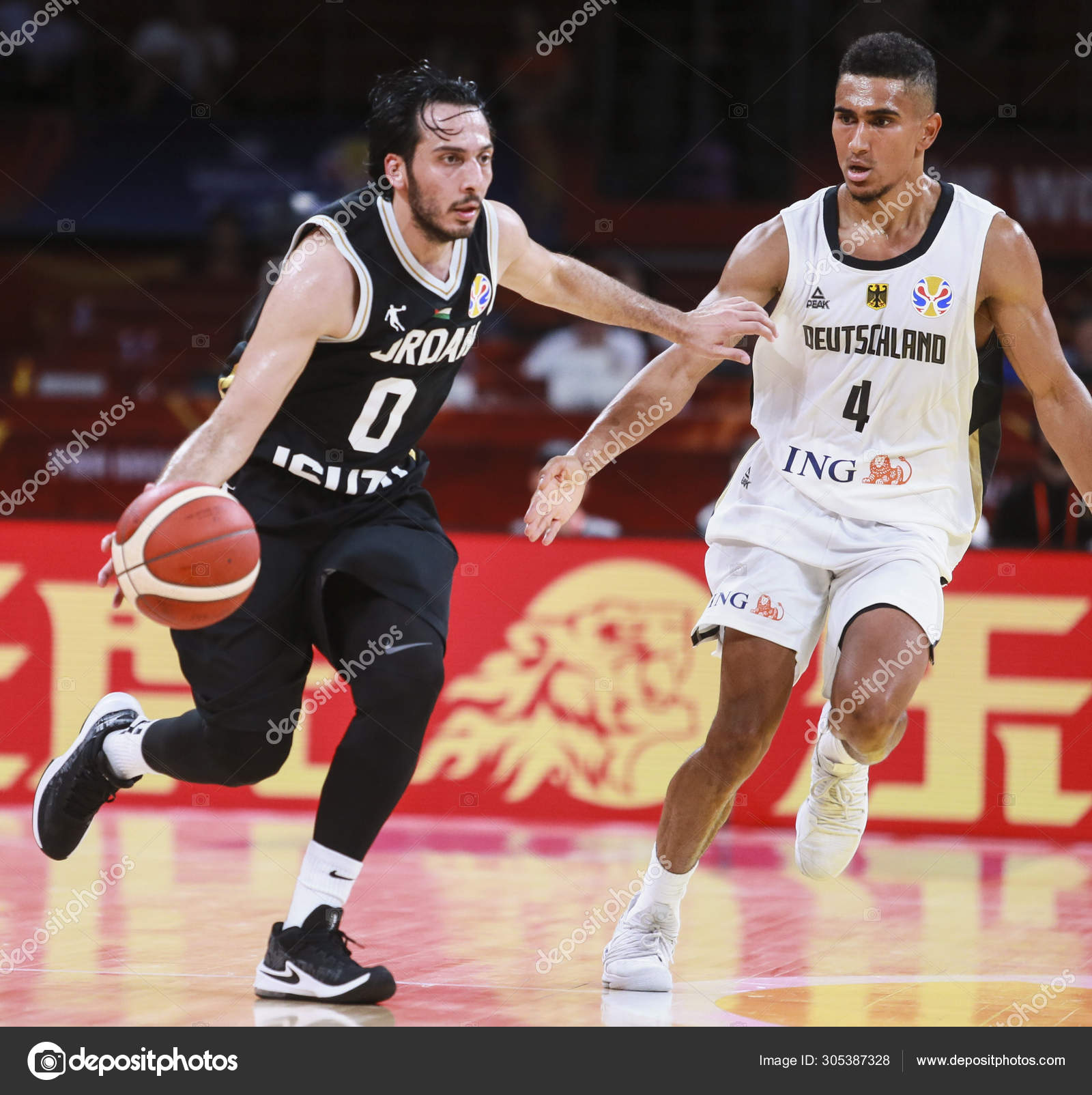 German Basketball Player Maodo Right Defends Third Group Jordan Germany ...