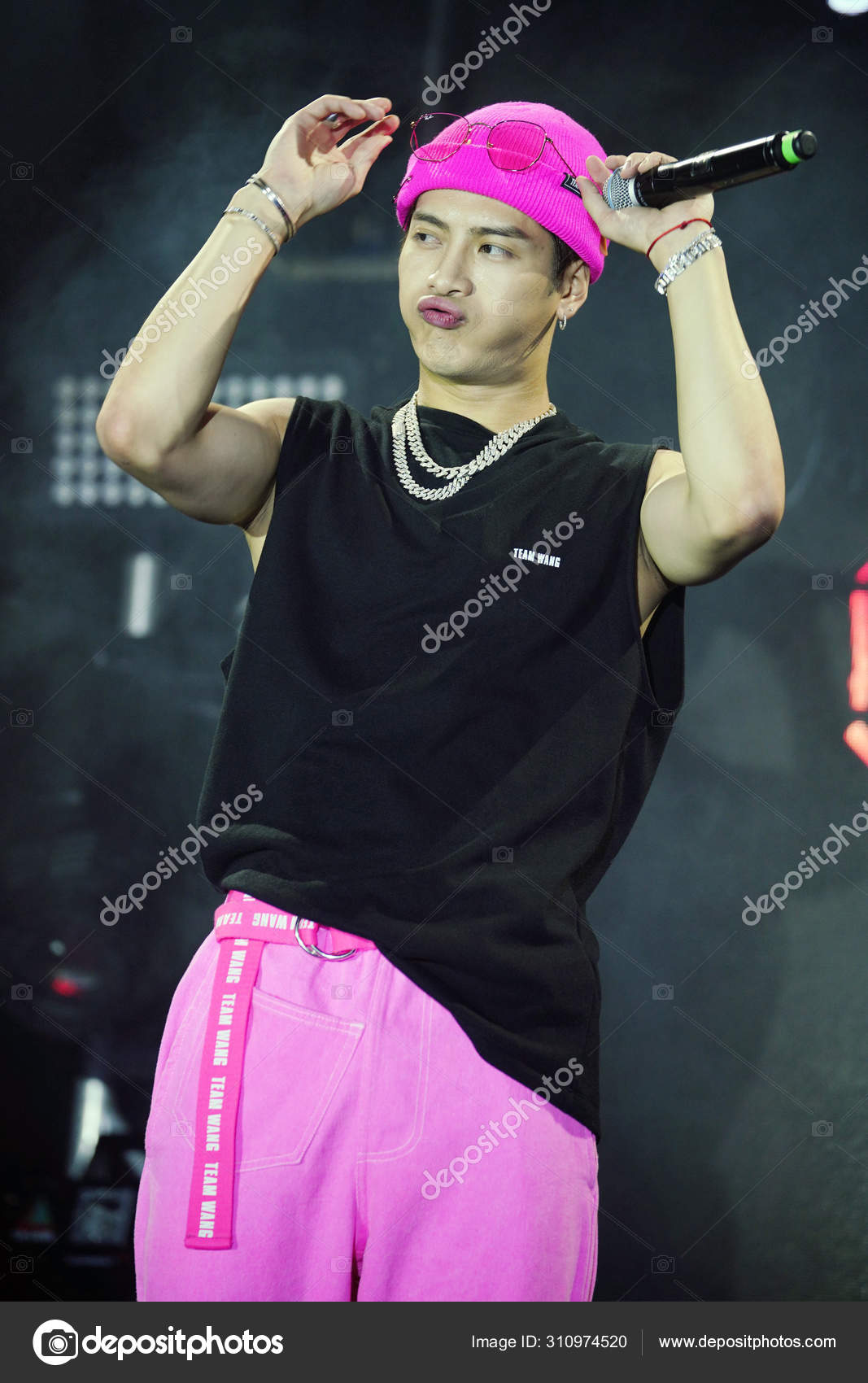 Hong Kong Rapper Singer Dancer Jackson Wang Sings Dances His — Stock ...