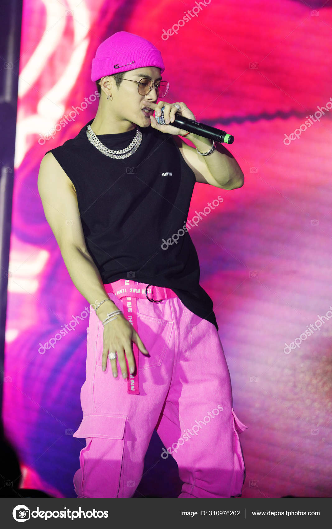 Hong Kong Rapper Singer Dancer Jackson Wang Sings Dances His – Stock ...