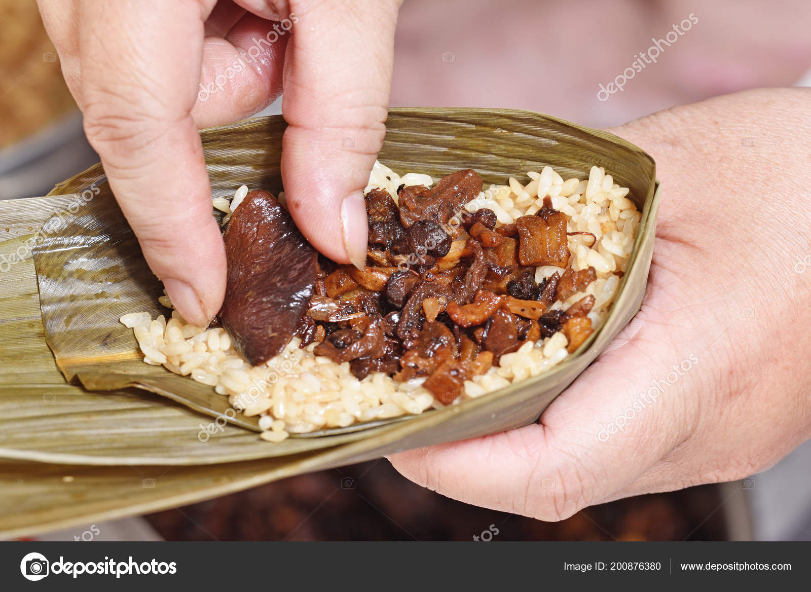 Procedure Step Making Rice Dumpling Dragon Boat Festival Stock Photo by ...