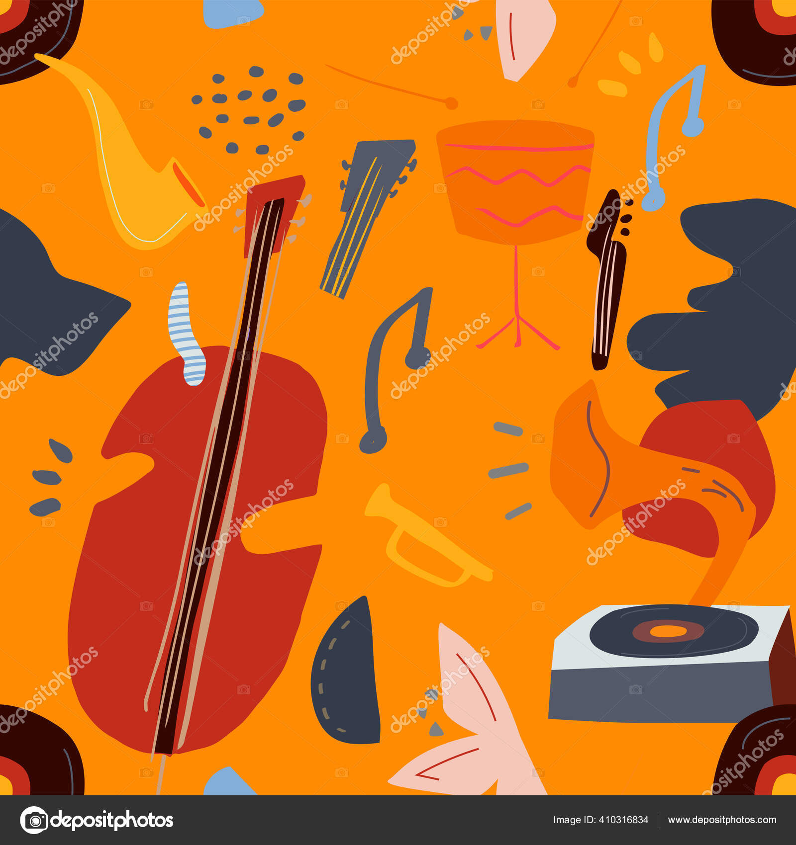 Cartoon Jazz Instruments