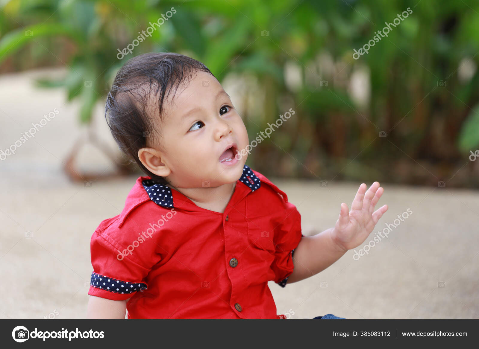 Asian Boy Strabismus Playing Action Portrait Infant Concept Health ...