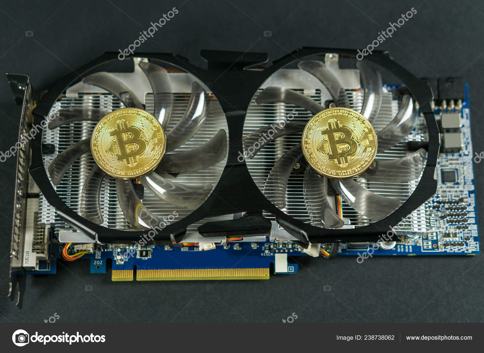 Bitcoin coin on GPU, Cryptocurrency Mining Using Graphic Cards — Stock ...