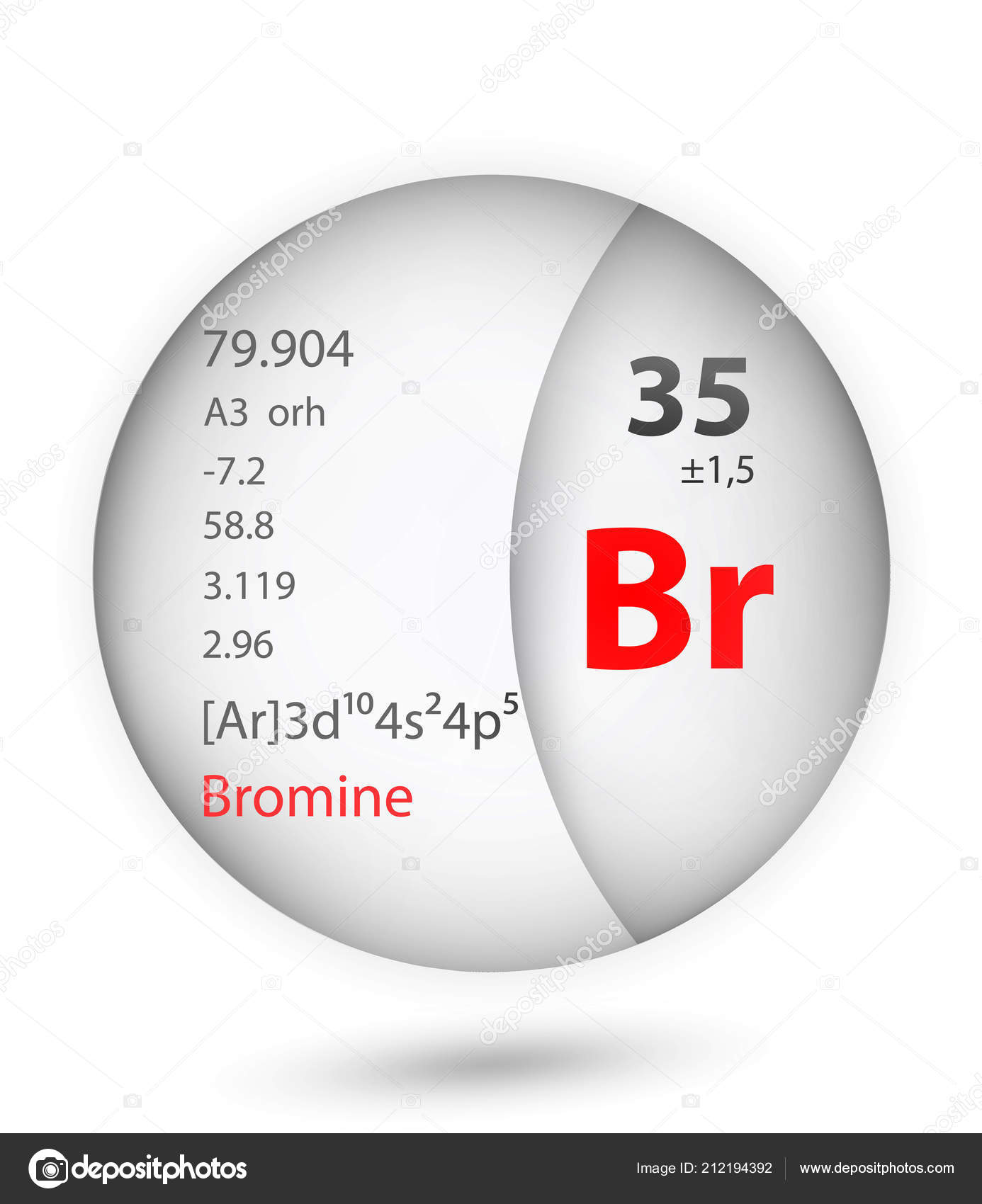 Bromine Icon Badge Style Periodic Table Element Bromine Icon One Stock ...