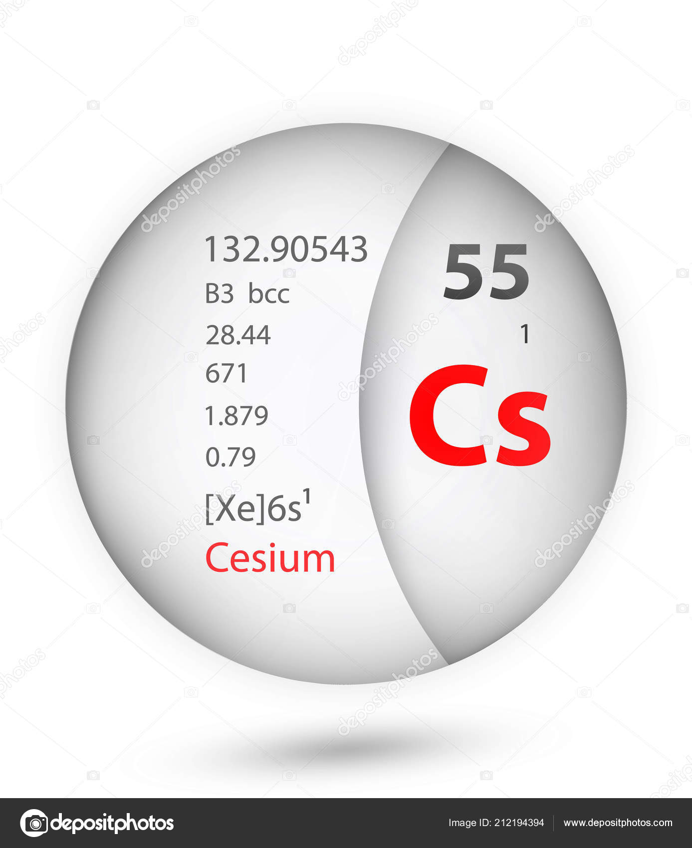 Cesium Icon Badge Style Periodic Table Element Cesium Icon One Stock ...