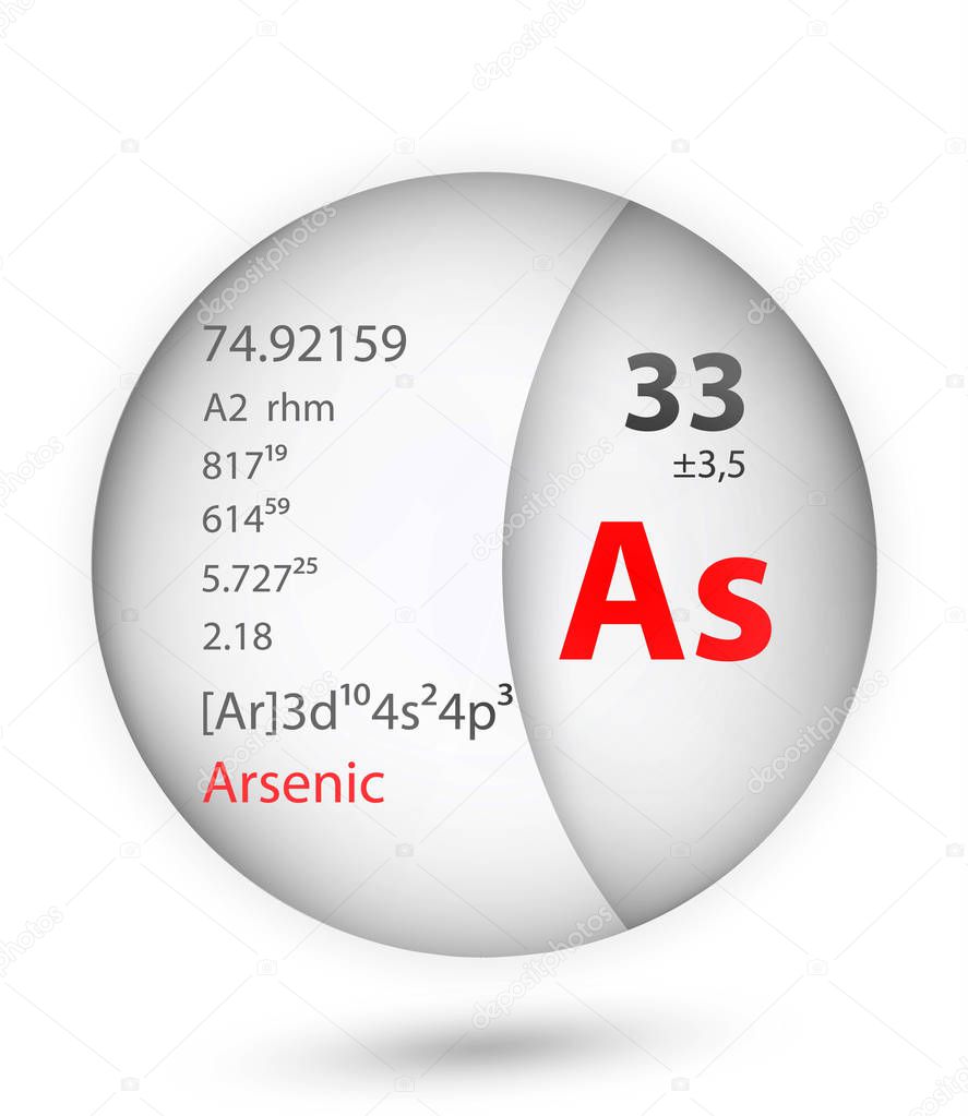 Icono de arsénico en estilo insignia. Elemento tabla periódica Icono de ...