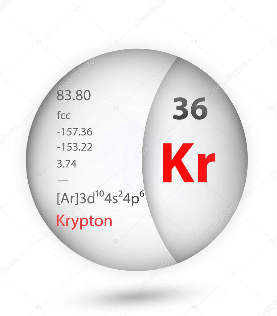 Icono de Krypton en estilo insignia. Elemento tabla periódica icono de ...