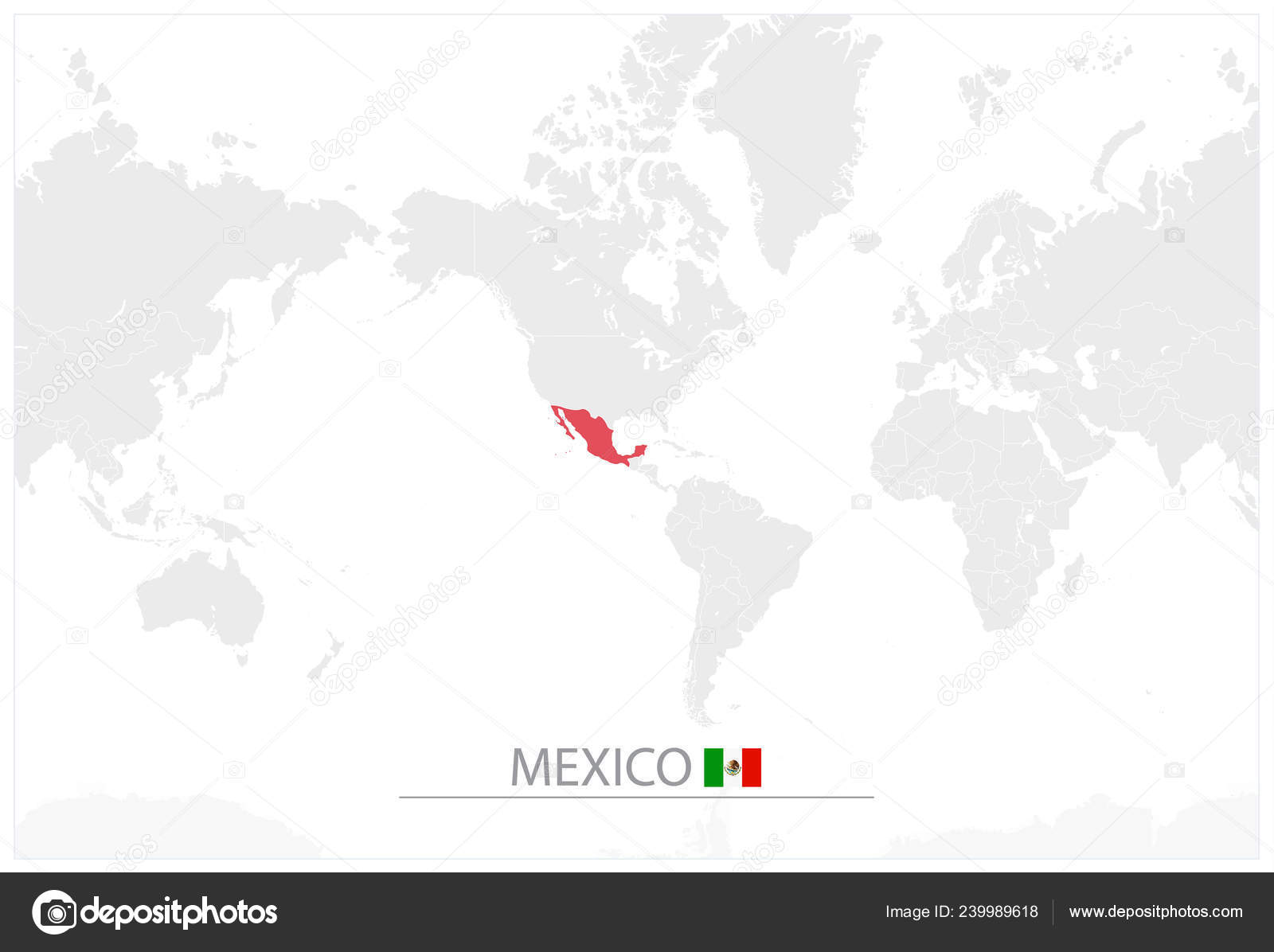 World Map Identification Mexico Map Mexico America Centered World Map ...