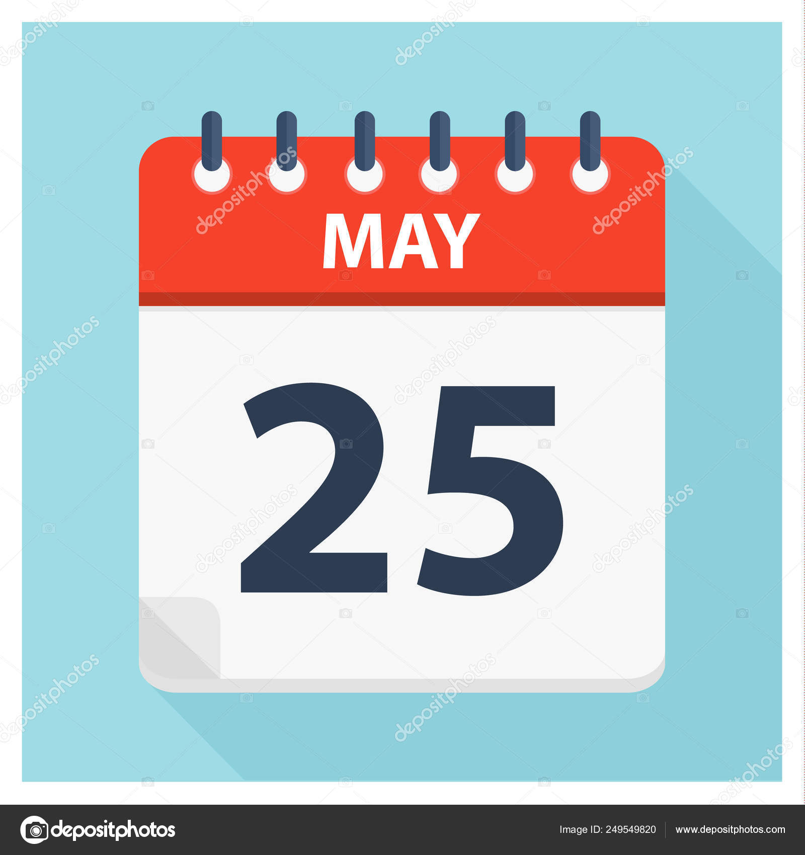 May 25 - Calendar Icon - Calendar design template Stock Vector Image by ...