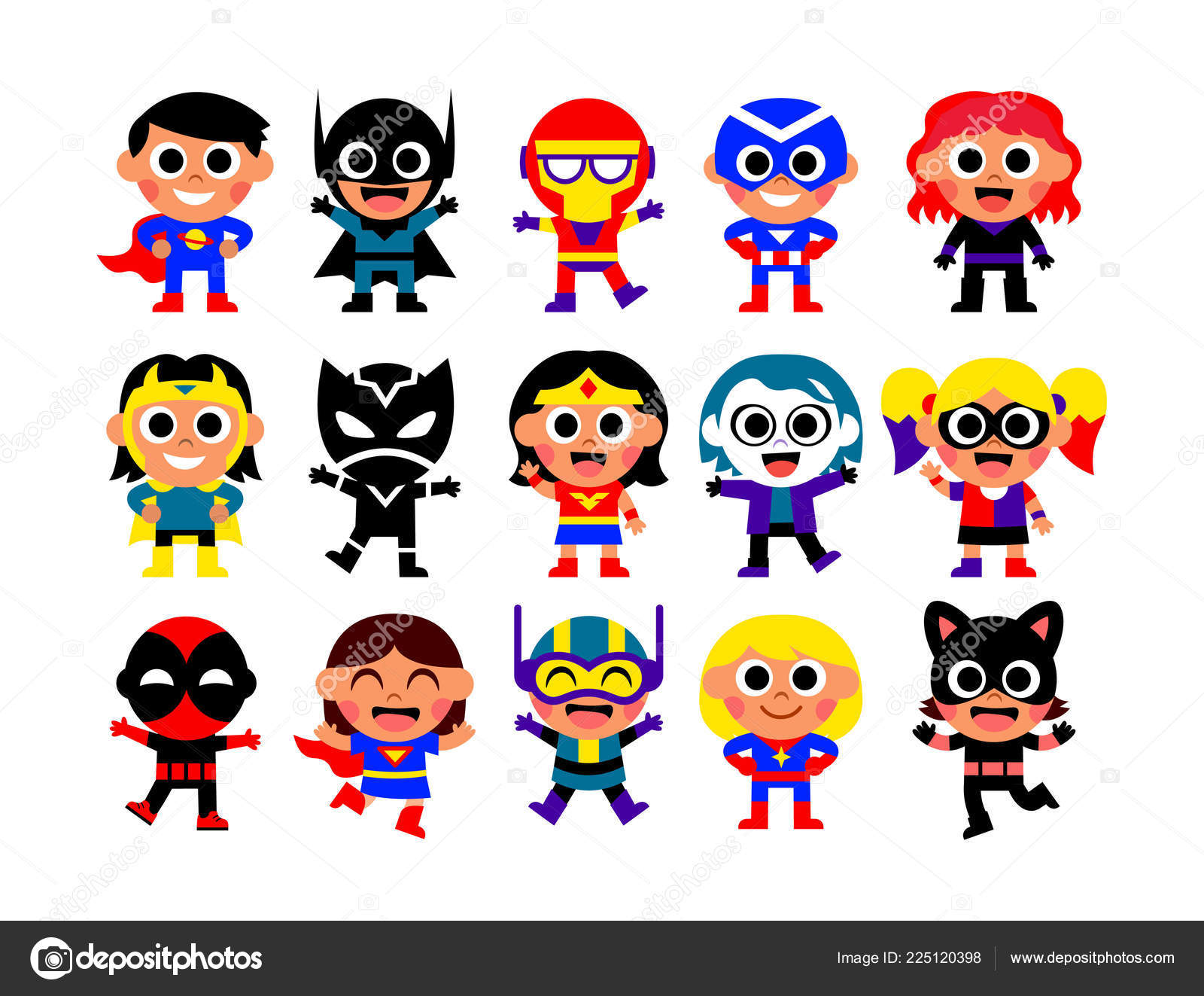 Vector Set Comic Characters Isolated White Background Stock Vector ...