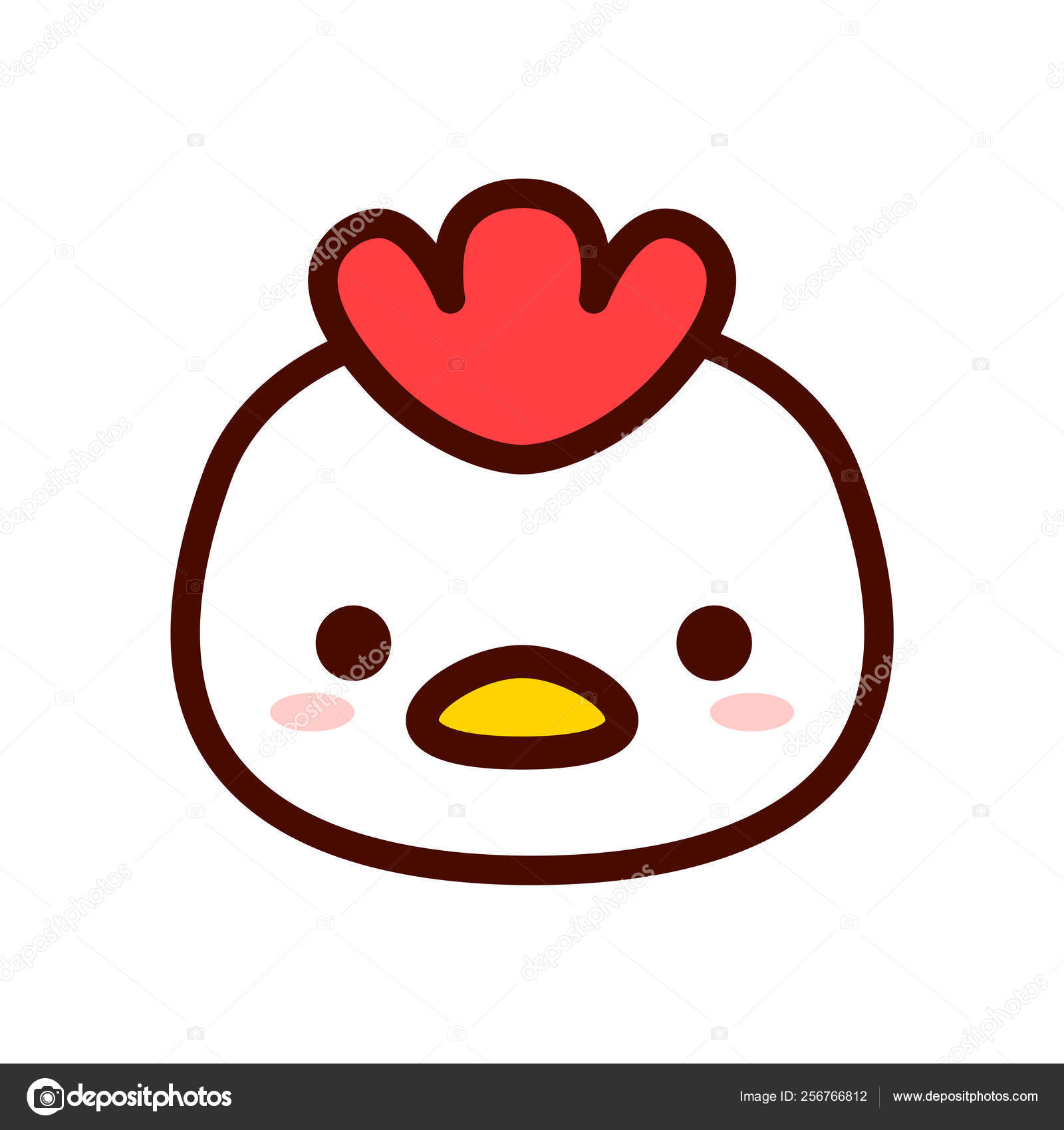 Cartoon Chicken Icon Isolated On White Background Stock Vector Image by ...