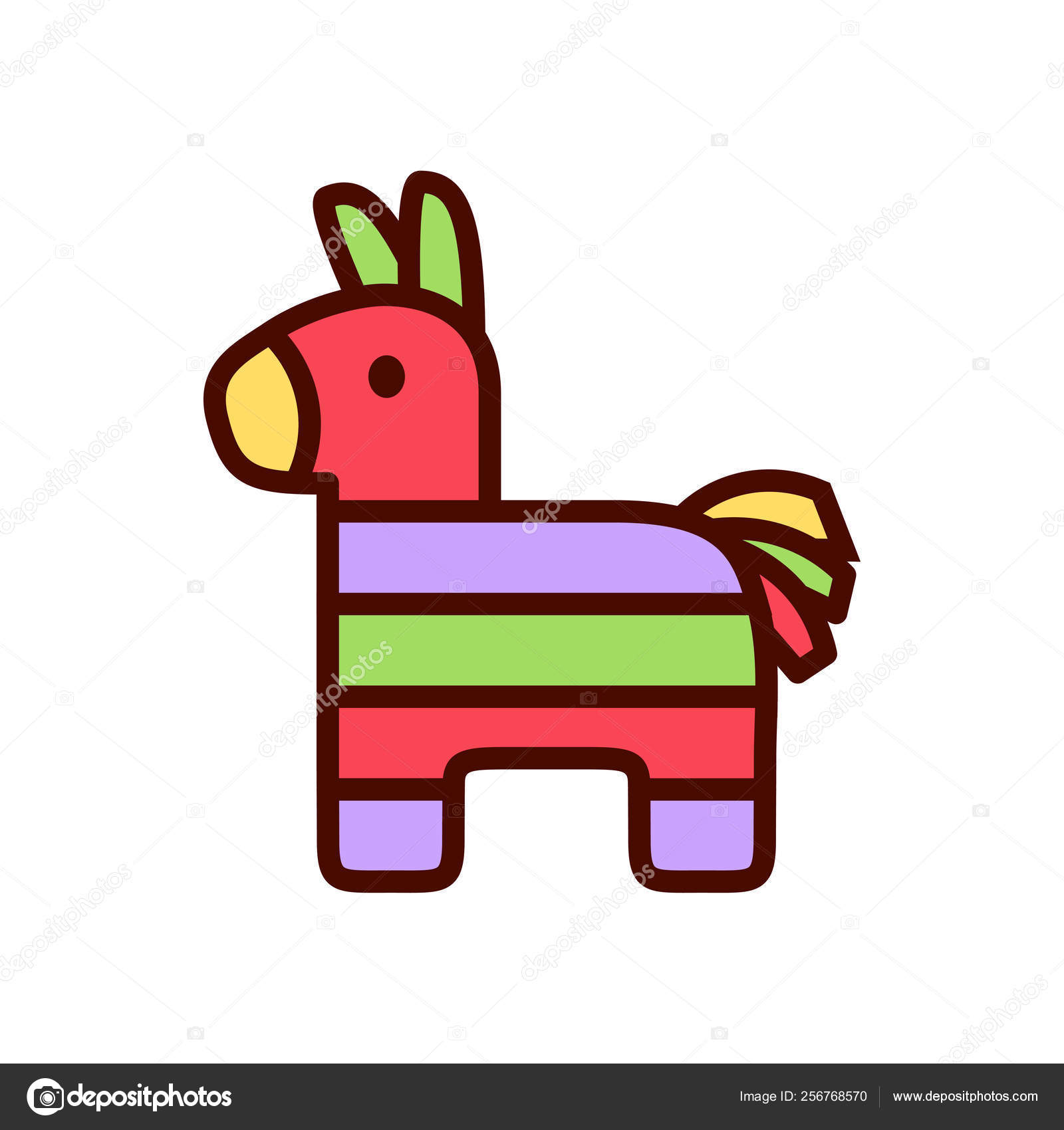 Cartoon Cute Donkey Pinata Icon Isolated Stock Vector by ©Aratehortua ...