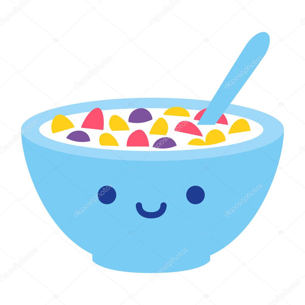 Icono de cereal lindo de dibujos animados aislado sobre fondo blanco ...