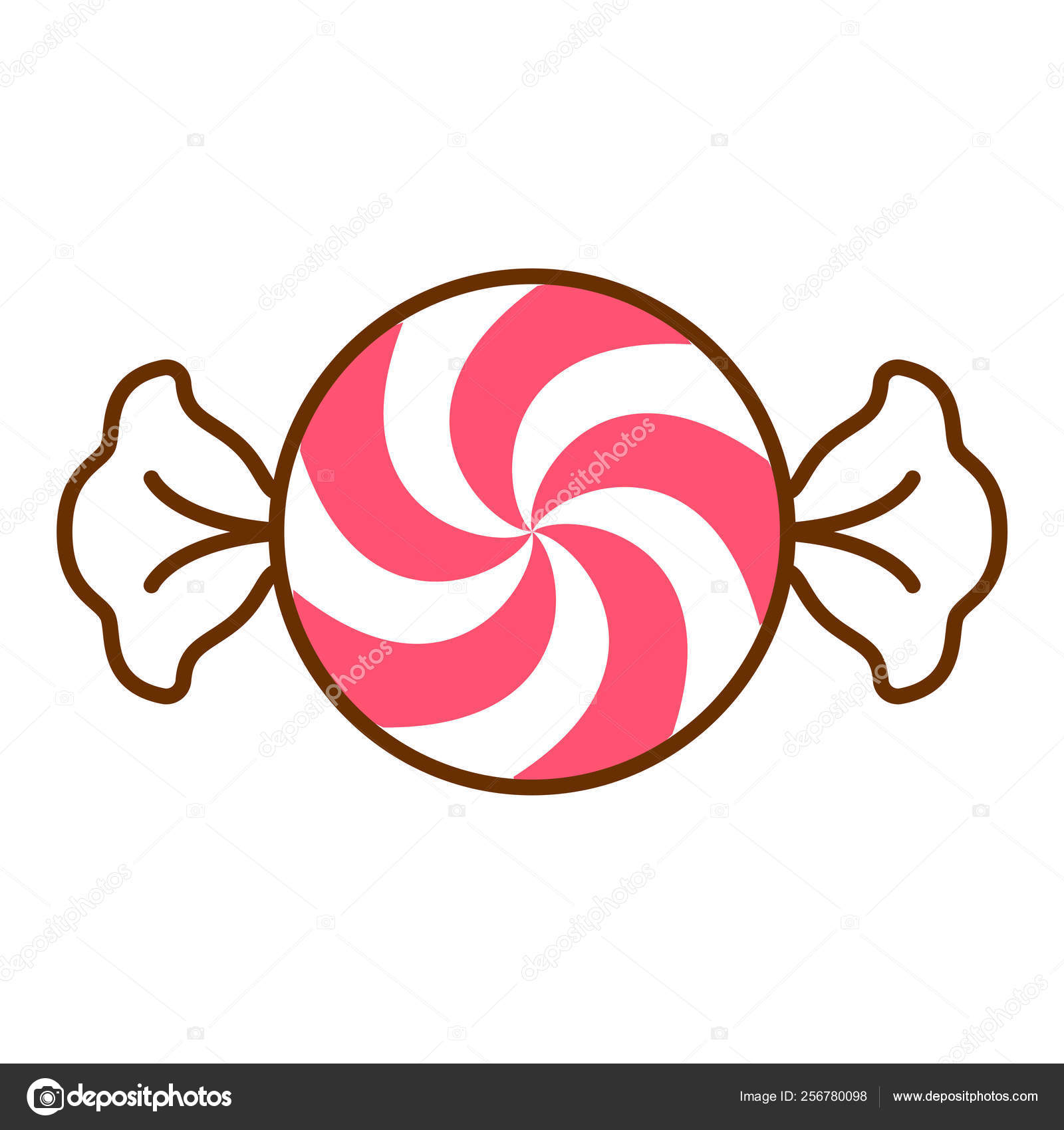 Cartoon Peppermint Candy Icon Isolated On White Background Stock Vector ...