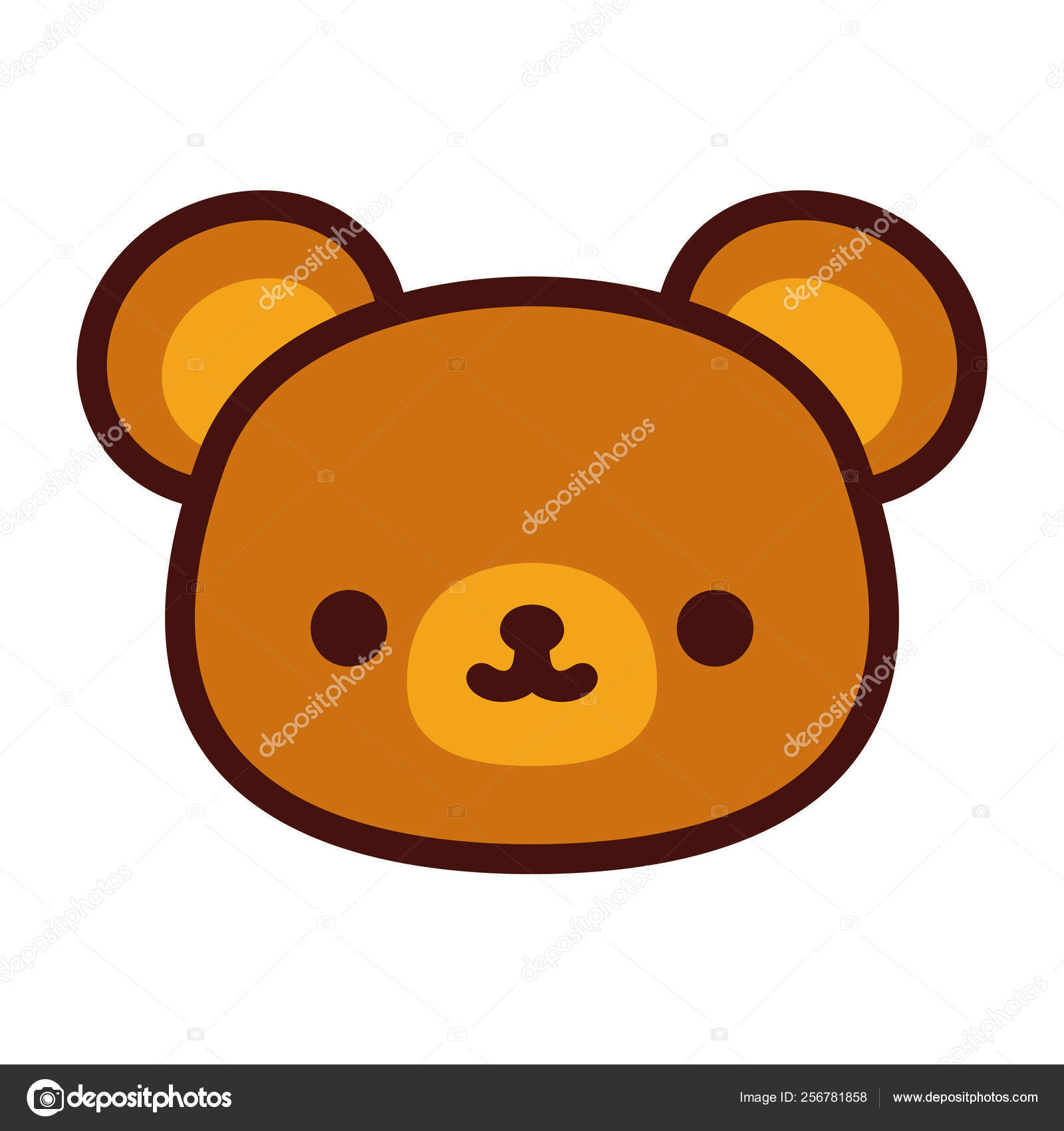 Bear Face White Background