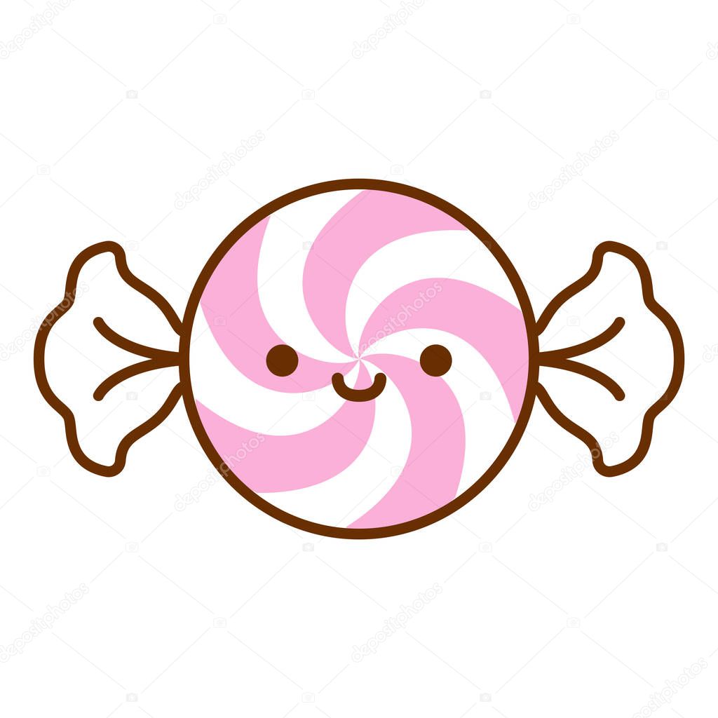 Dibujos animados lindo caramelo de menta icono aislado sobre fondo ...