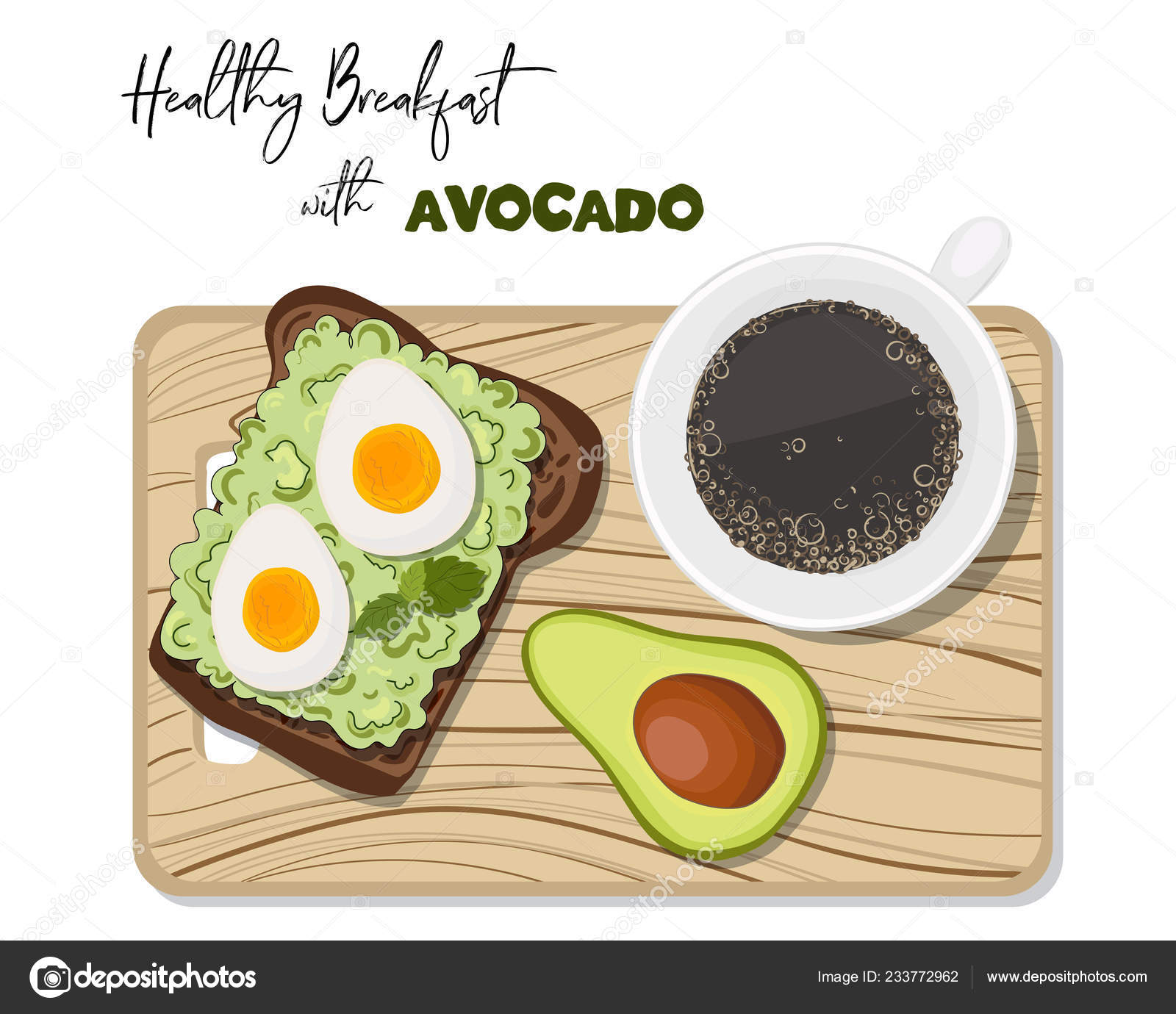 Avocado Toast Vector Stock Vector by ©Sunniwa 233772962