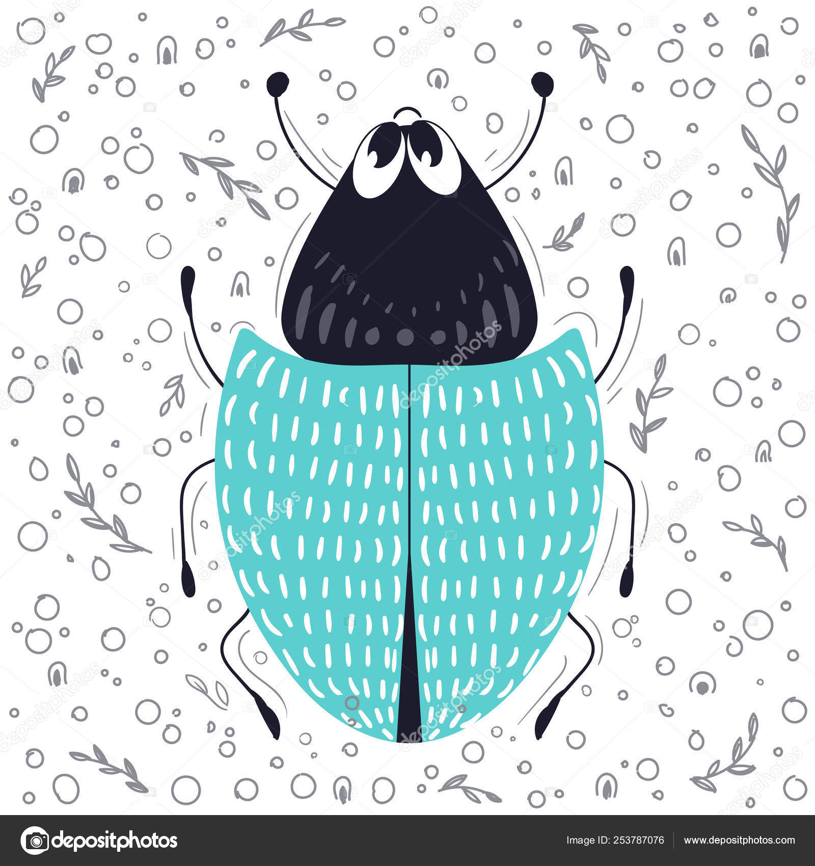 Cute cartoon bug Stock Vector Image by ©Sunniwa #253787076