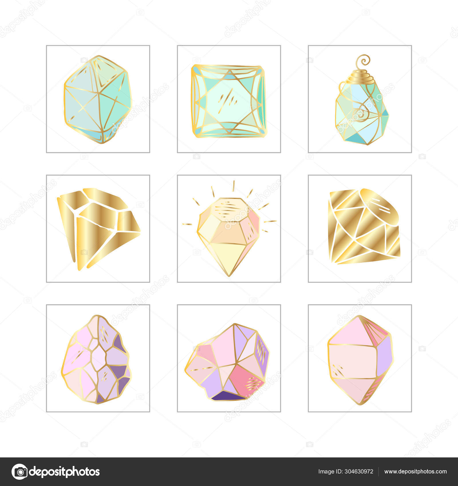 New Crystals Set — Stock Vector © Sunniwa #304630972
