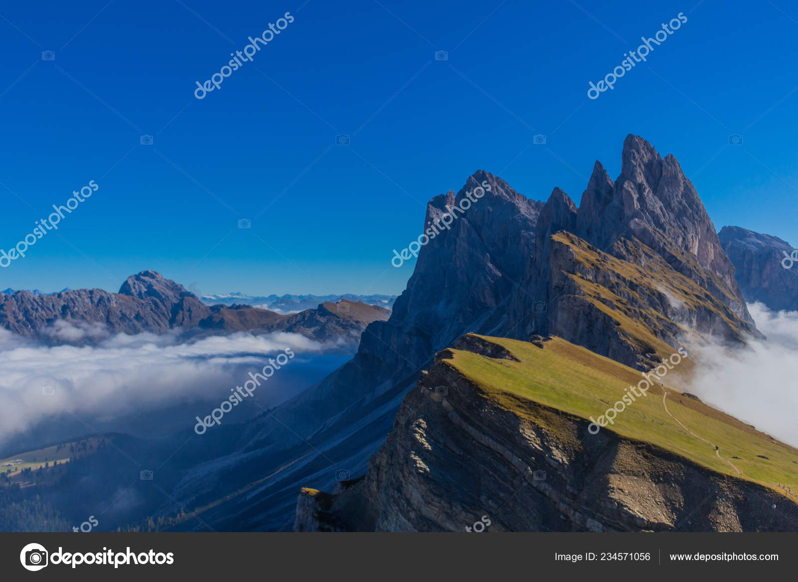 Way Nature Park Seceda Grden Beautiful South Tyrol Stock Photo by ...