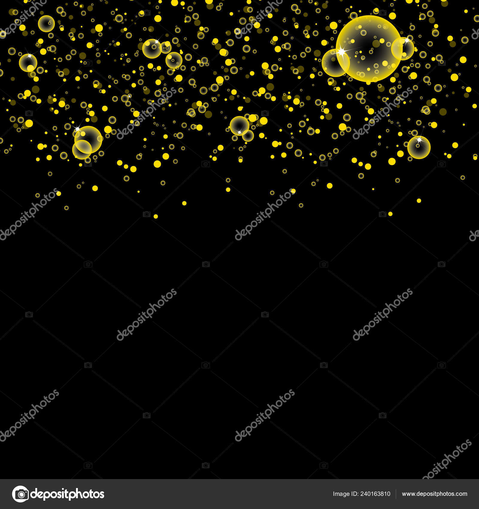 Gold Bubbles Droplet Shiny Scatter Splashing Falling Celebration ...