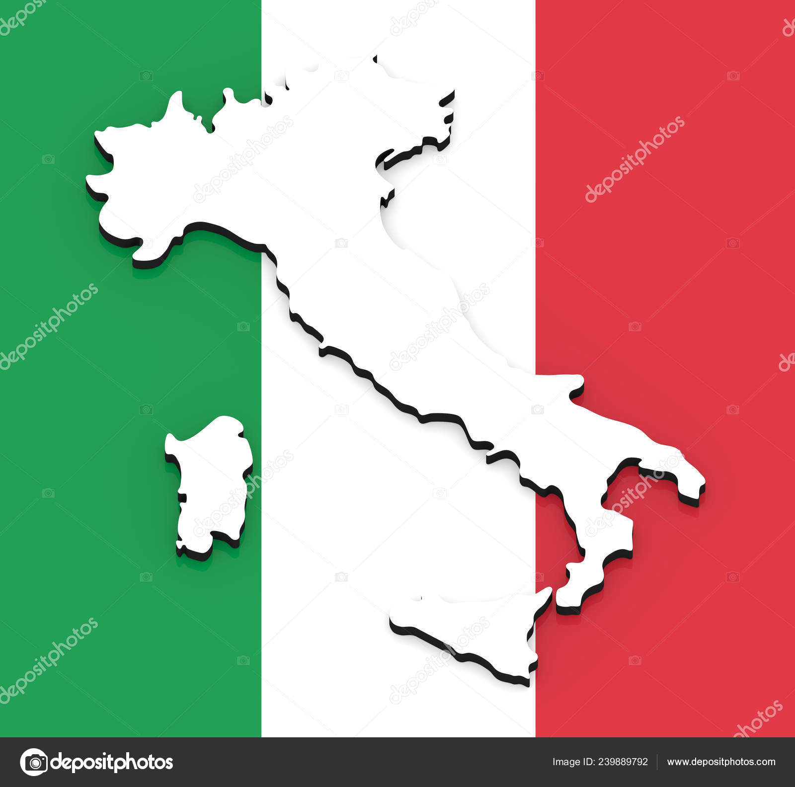 White Silhouette Italy State National Flag Stock Illustration by ...