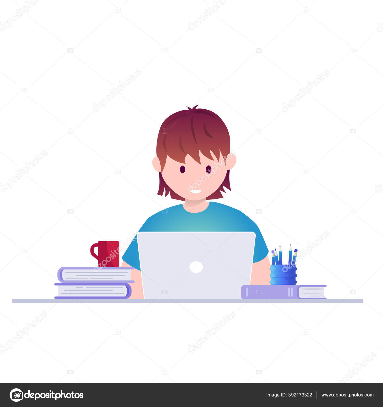 Online Education Self Learning Concept Vector Illustration Student ... Online Education Self Learning Concept Vector Illustration Student ...
