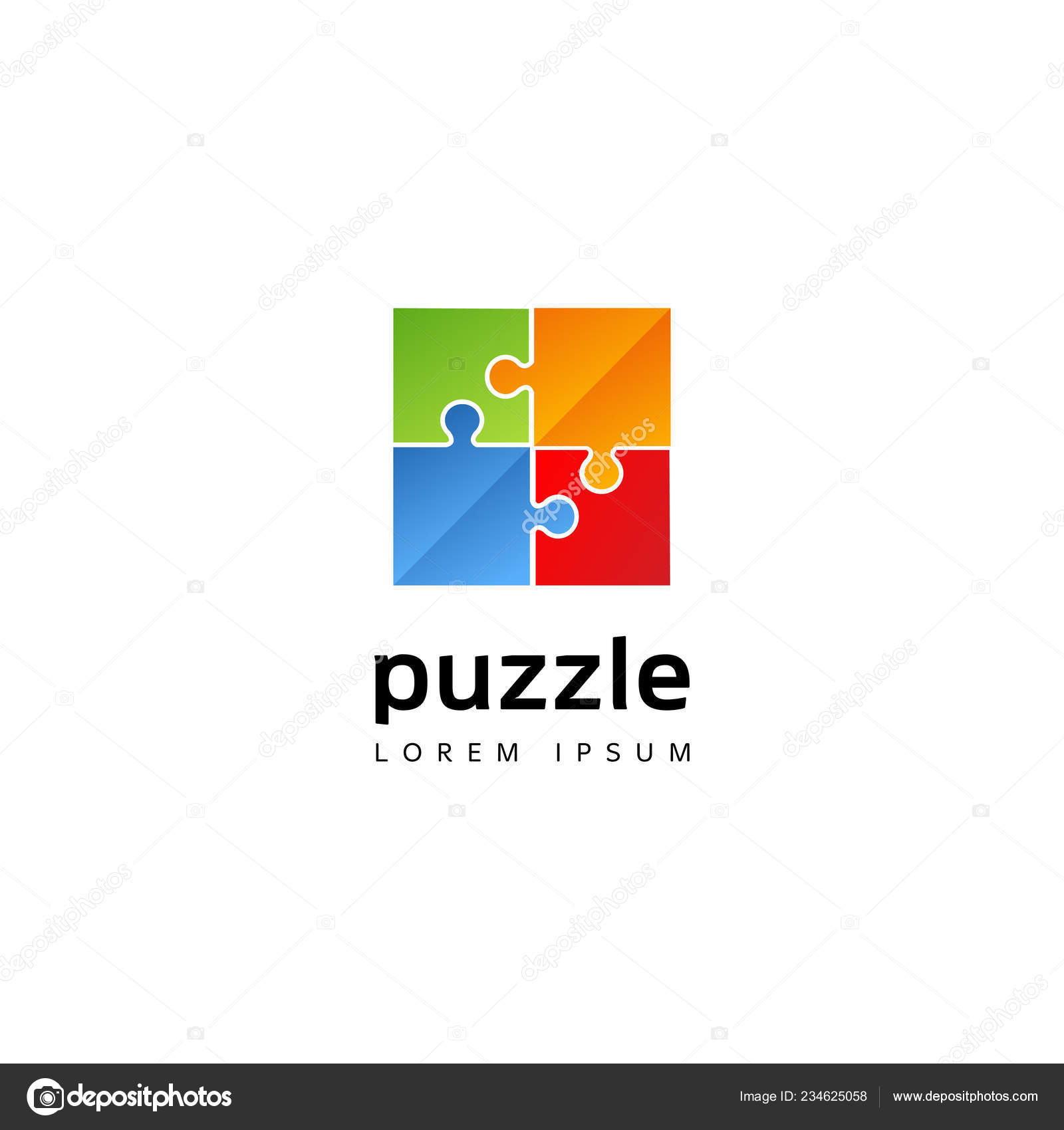 Colorful Puzzle Logo Sign Symbol Icon Stock Vector by ©logomills 234625058