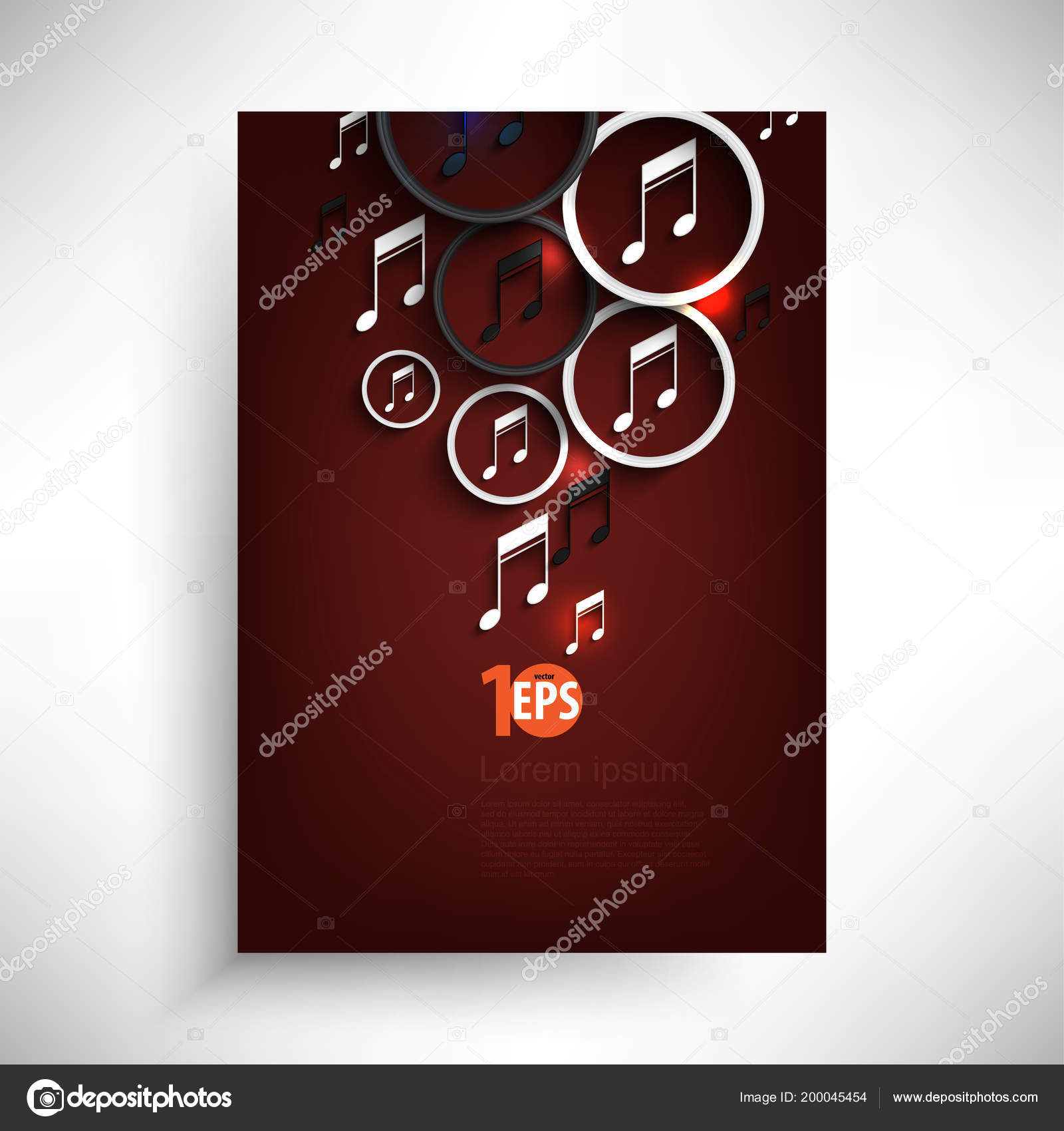 Musical Notes Rings Red Background Vector Illustration Stock Vector by ...