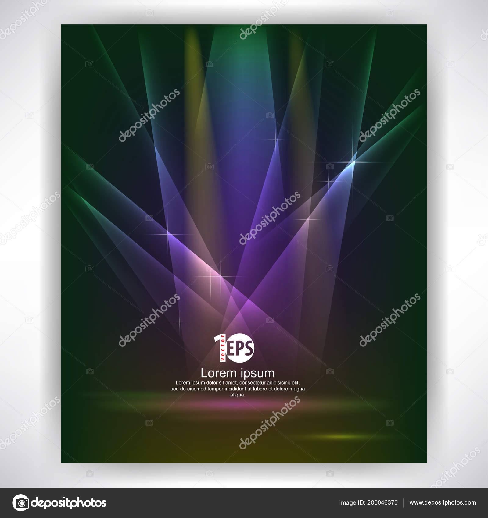 Color Light Beams Dark Background Vector Illustration Stock Vector by ...