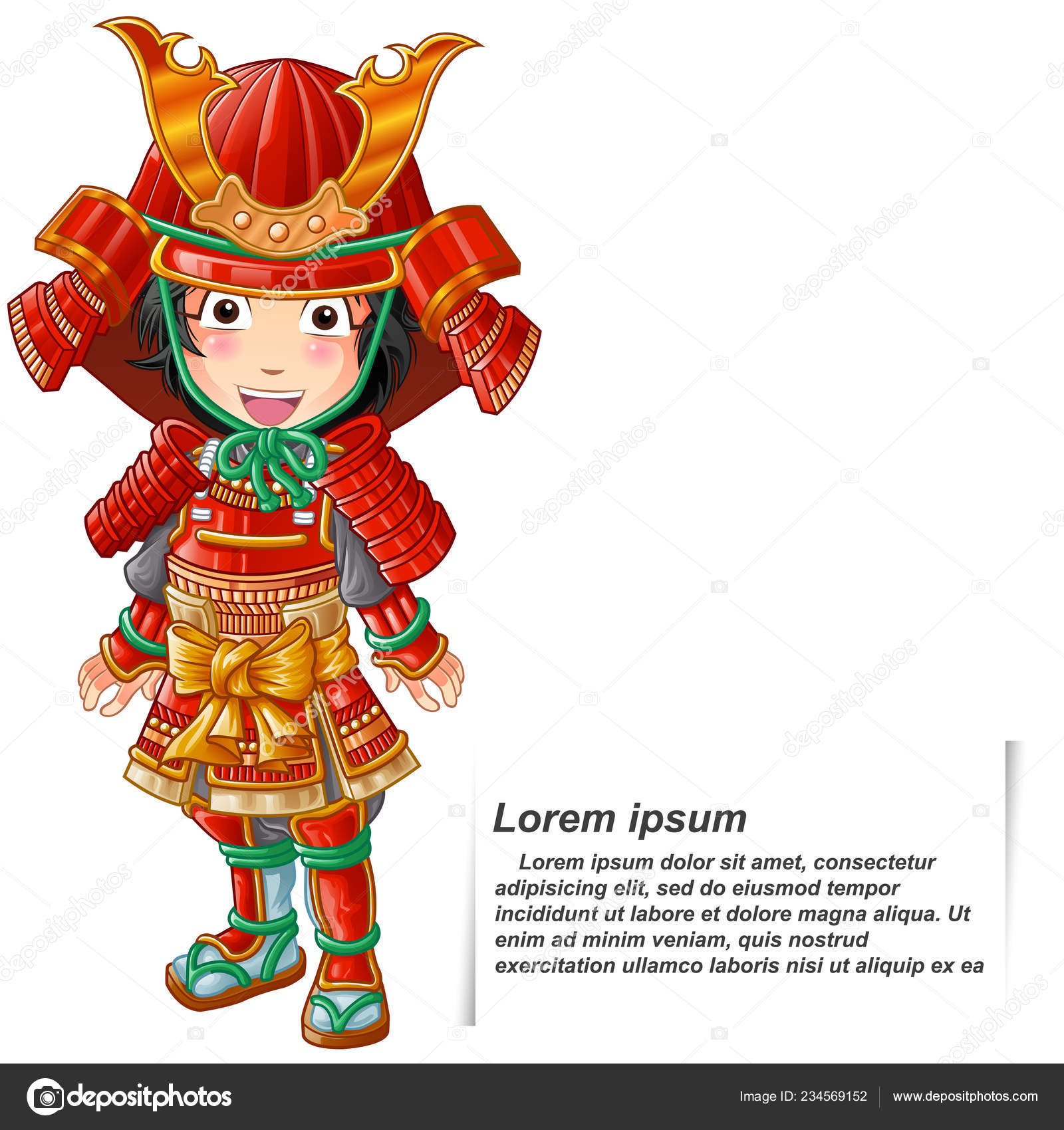 Vector Isolated Person Samurai Armor Suit Stock Vector Image by ...