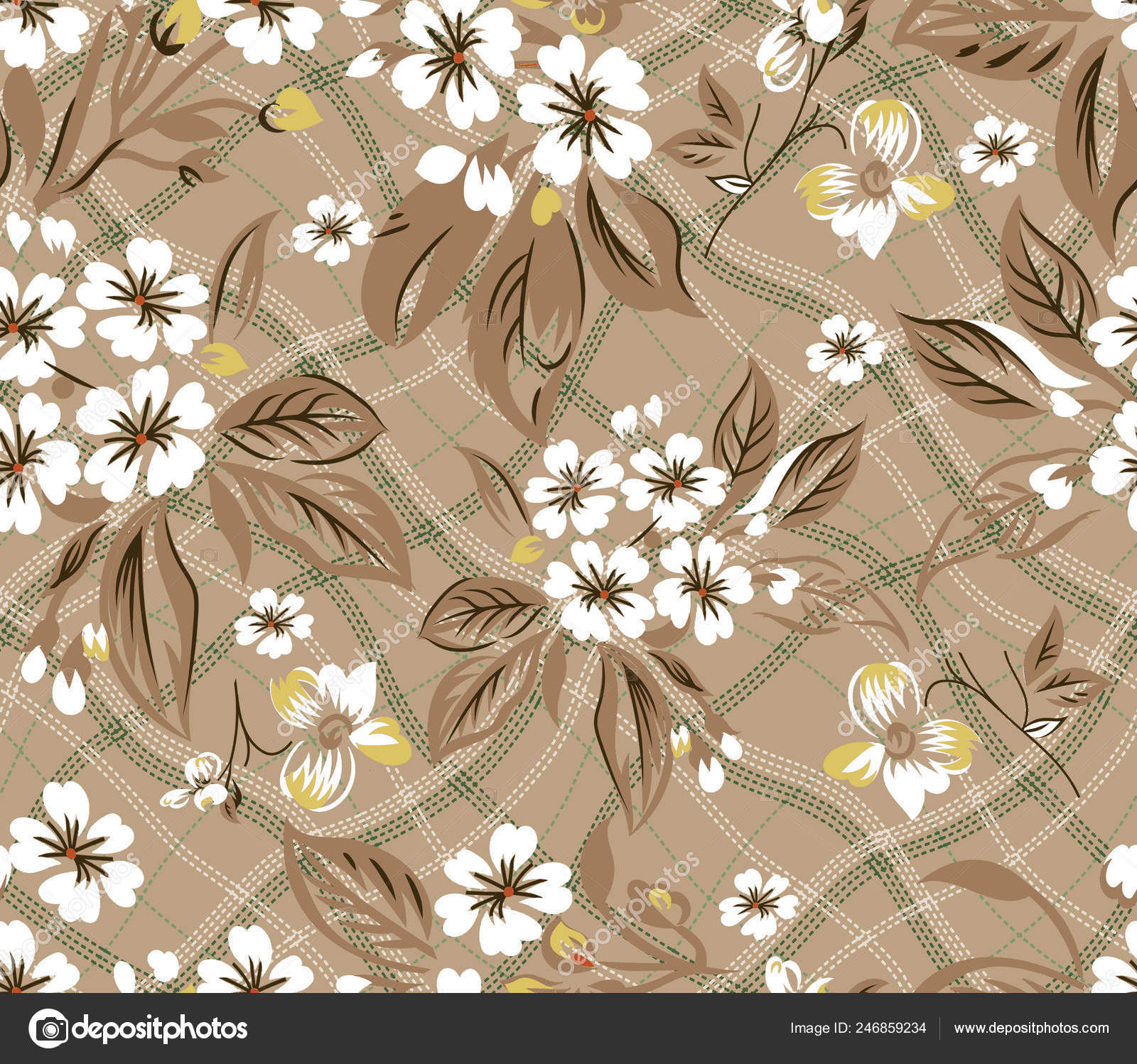 Brown Floral Pattern Background