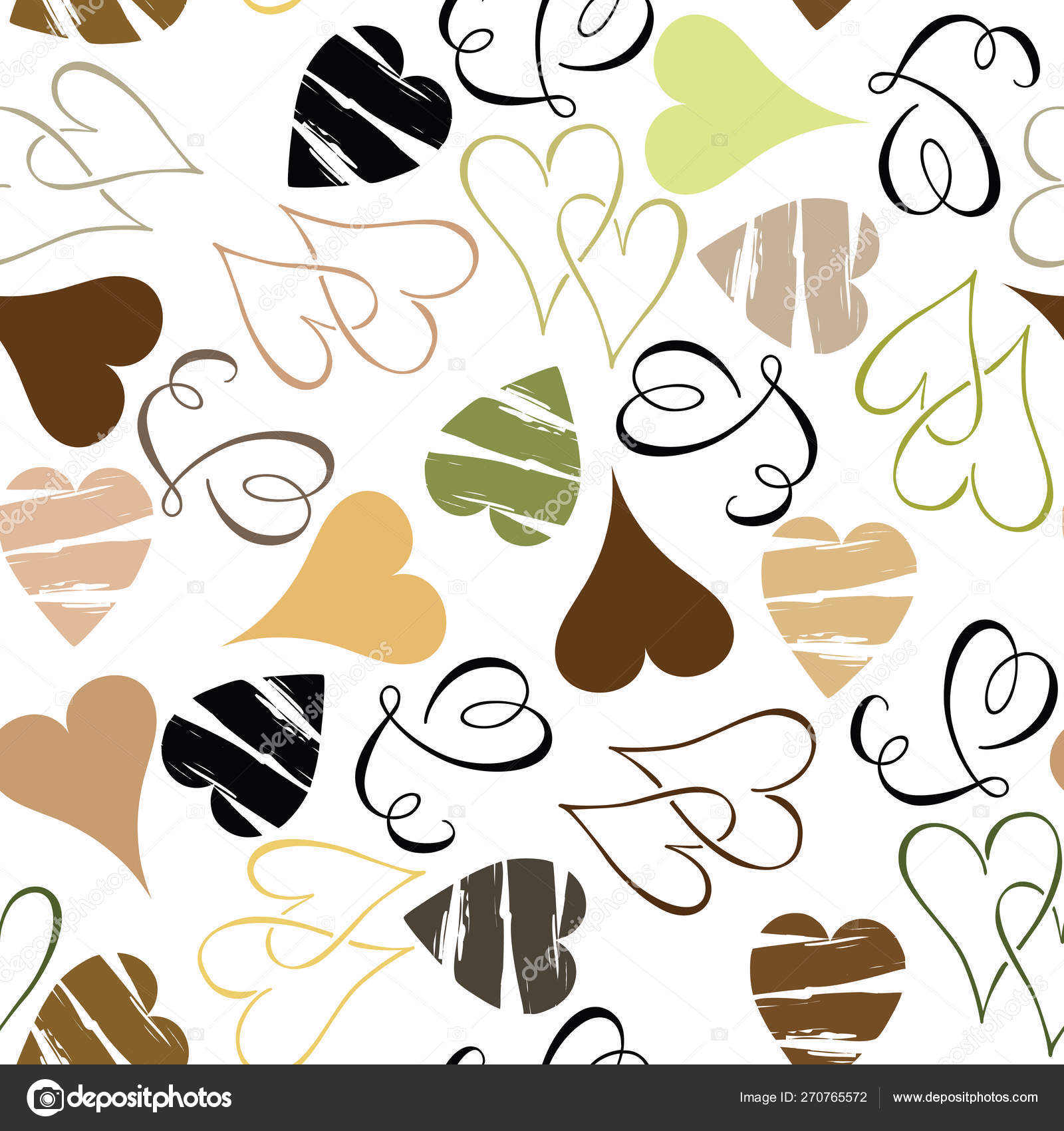 Seamless hand draw heart vector pattern — Stock Photo © Recepyazkent ...