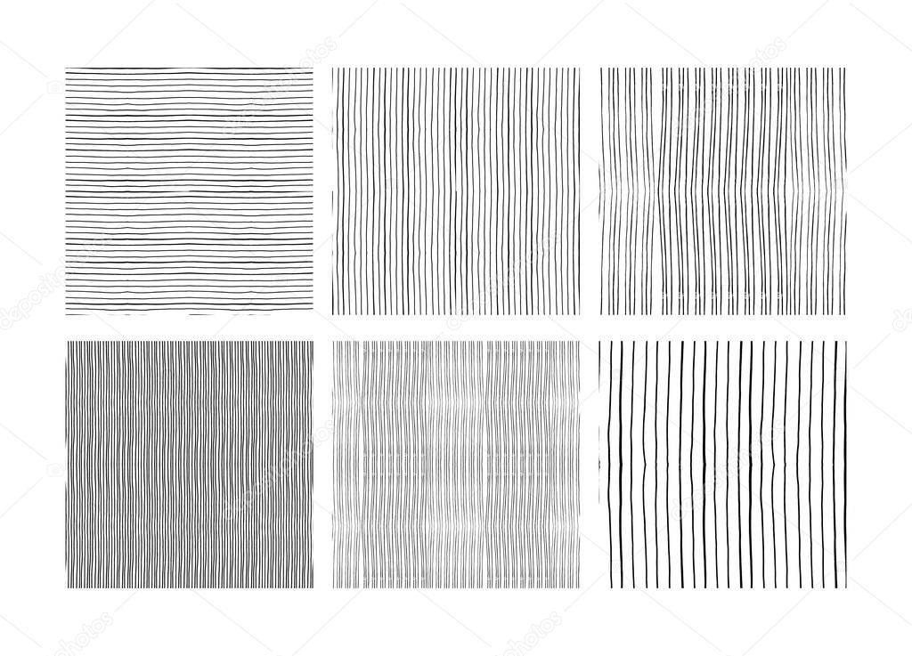 Conjunto de texturas sin costura de líneas dibujadas a mano 2023