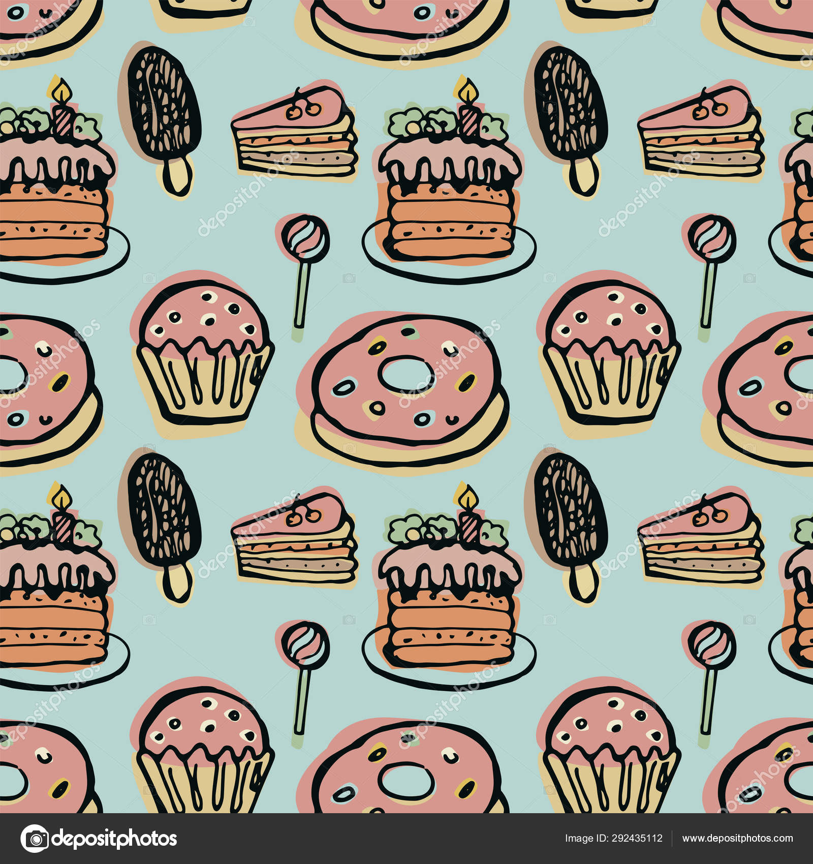 Desserts seamless pattern Stock Vector by ©OK.IMAGES 292435112