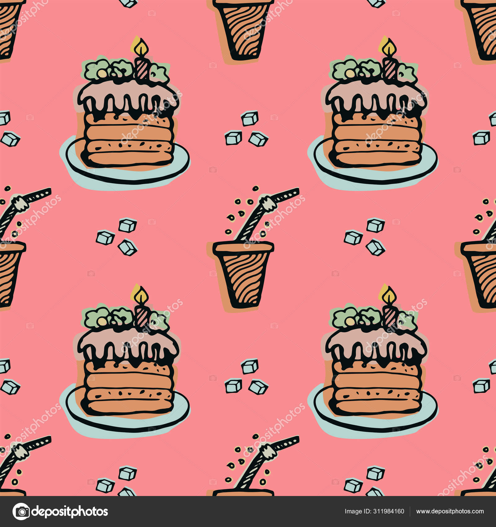 Cake Pattern Wallpaper