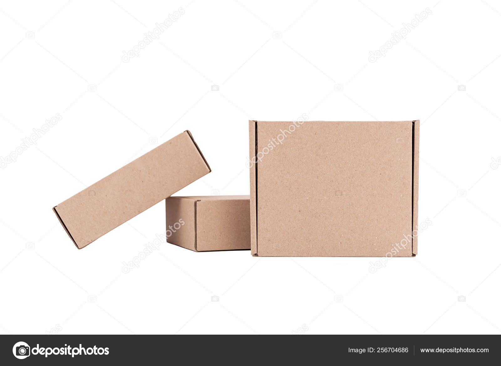 Stack of craft paper boxes and isolated on white. — Stock Photo © irina ...