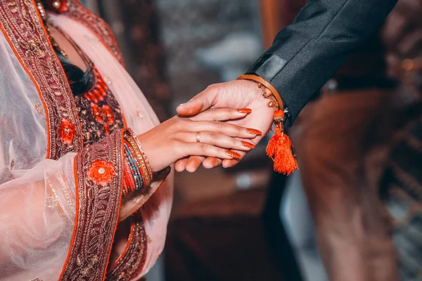 Punjabi Wedding Couples Holding Hands