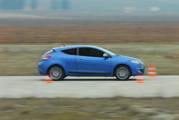 test drive a car at the test site with cones - Stock Image - Everypixel