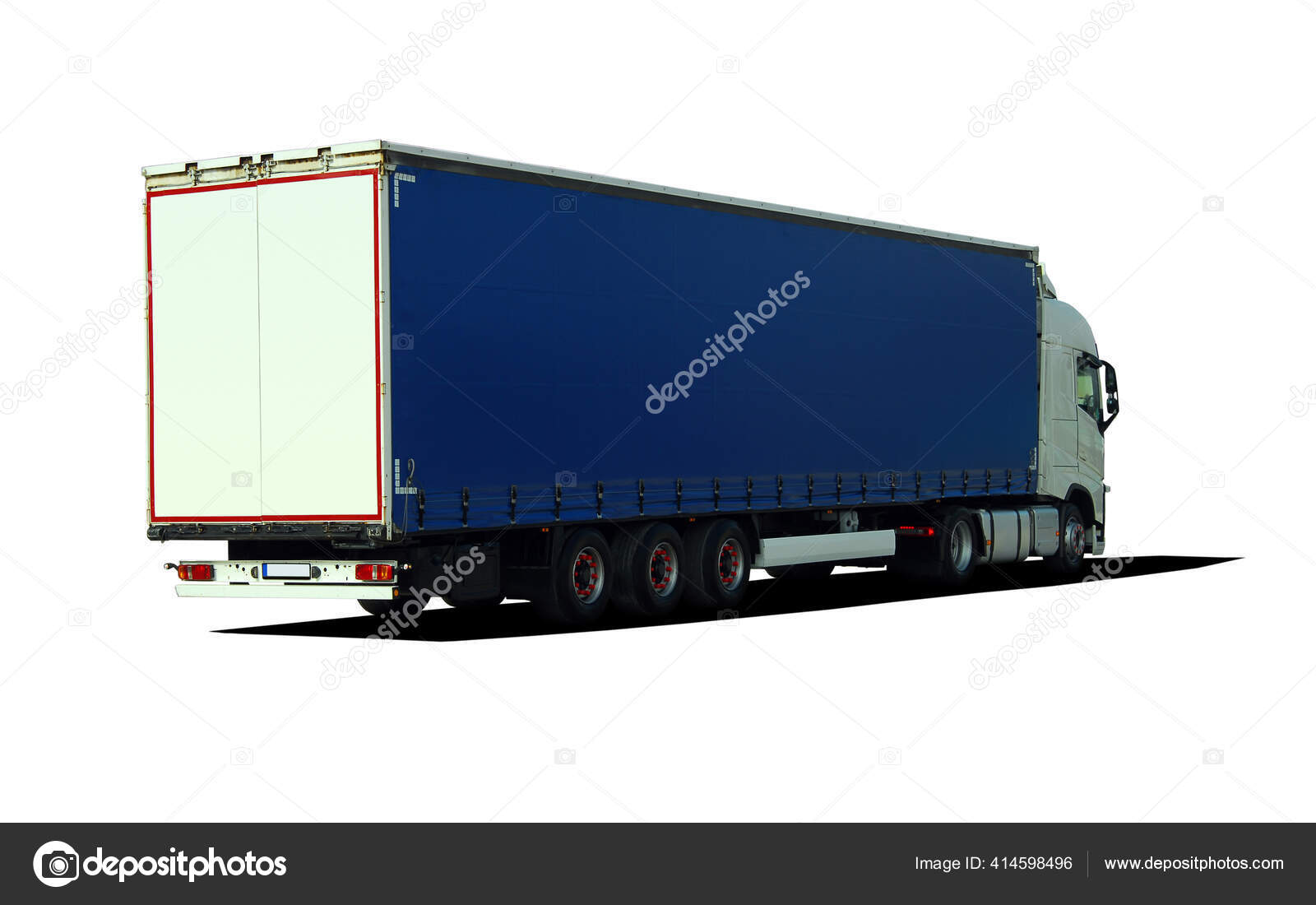 Large Truck Semi Trailer Rear View — Stock Photo © aselsa #414598496