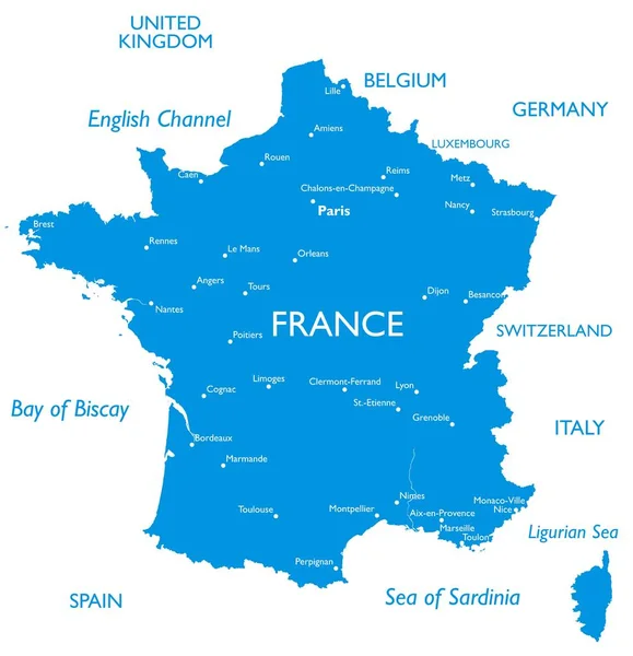 Map Of France With Cities In English