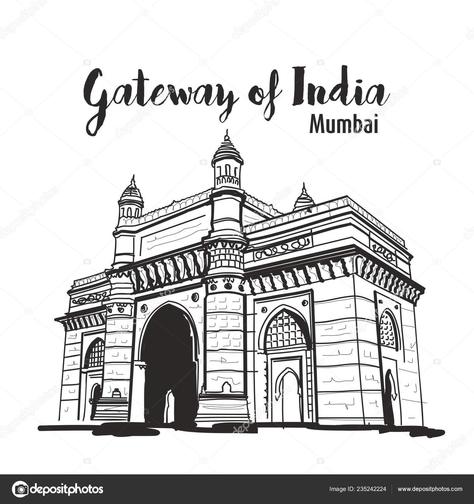 Gateway India Mumbai Maharashtra India Vector Illustration Stock Vector ...