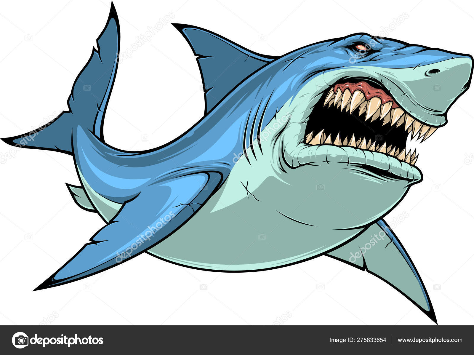 Fierce Shark Attacks — Stock Vector © Andrey_Makurin #275833654