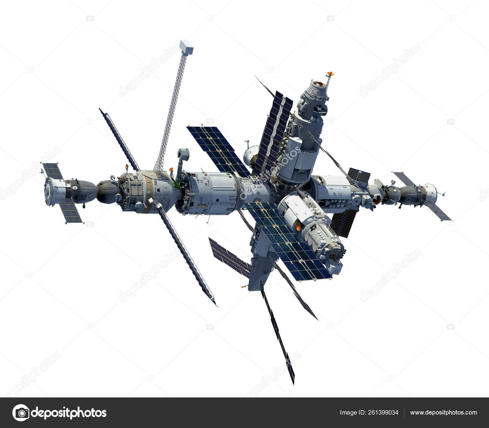Russian Space Station Isolated On White Background — Stock Photo ...