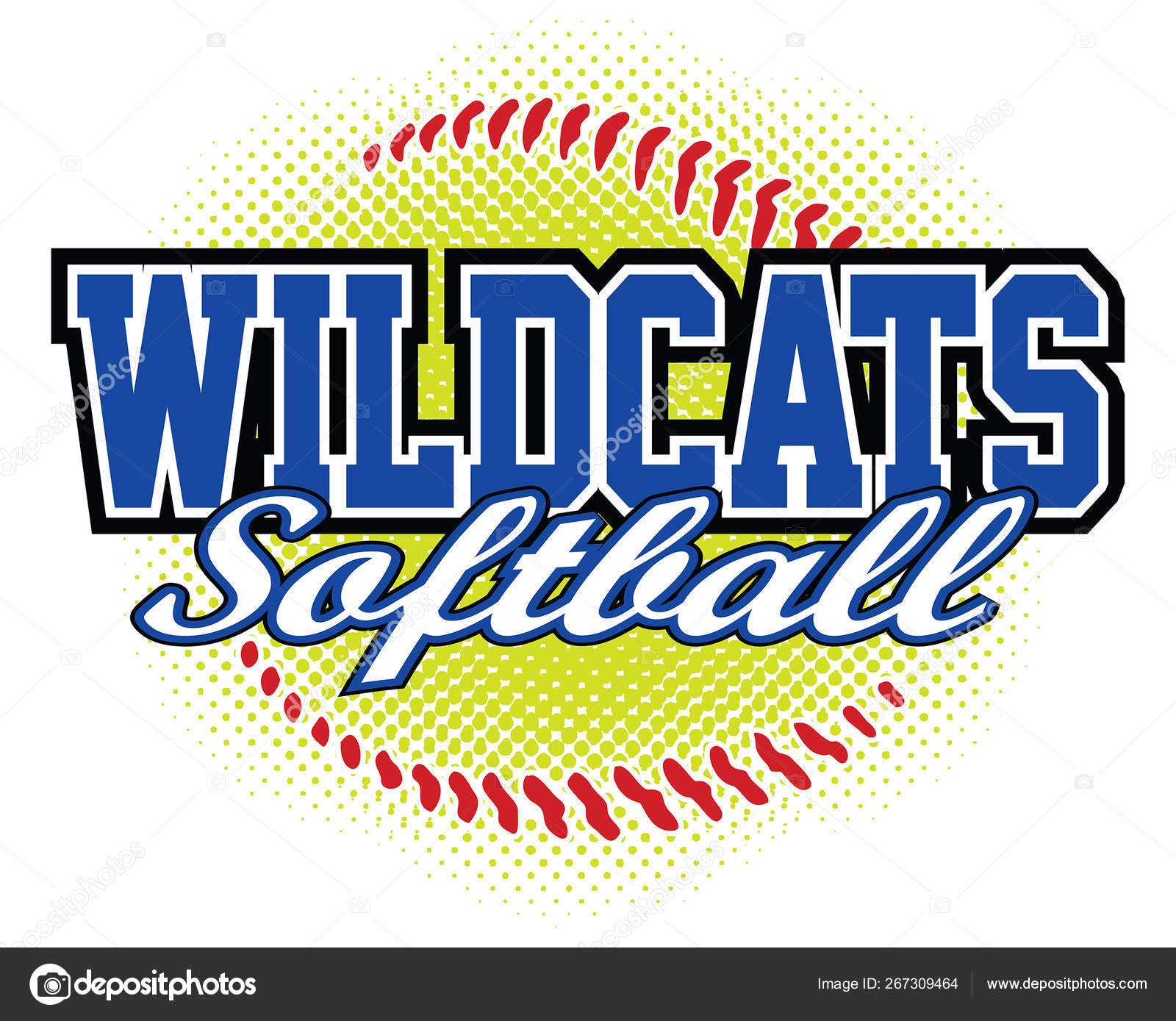 Wildcats Softball Design Wildcats Mascot Design Template Includes Team ...