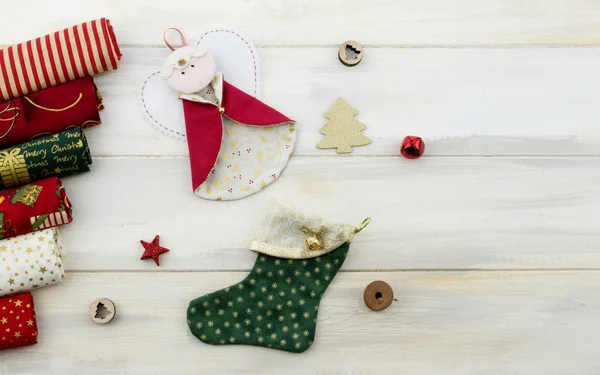 CHRISTMAS CRAFT BACKGROUNDS. PATCHWORK DIY ANGELS AND SOCKS TREE ...